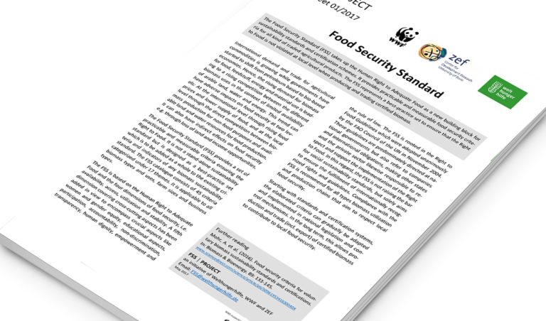 Fact Sheet 1: Food Security Standard Project – Food Security Standard